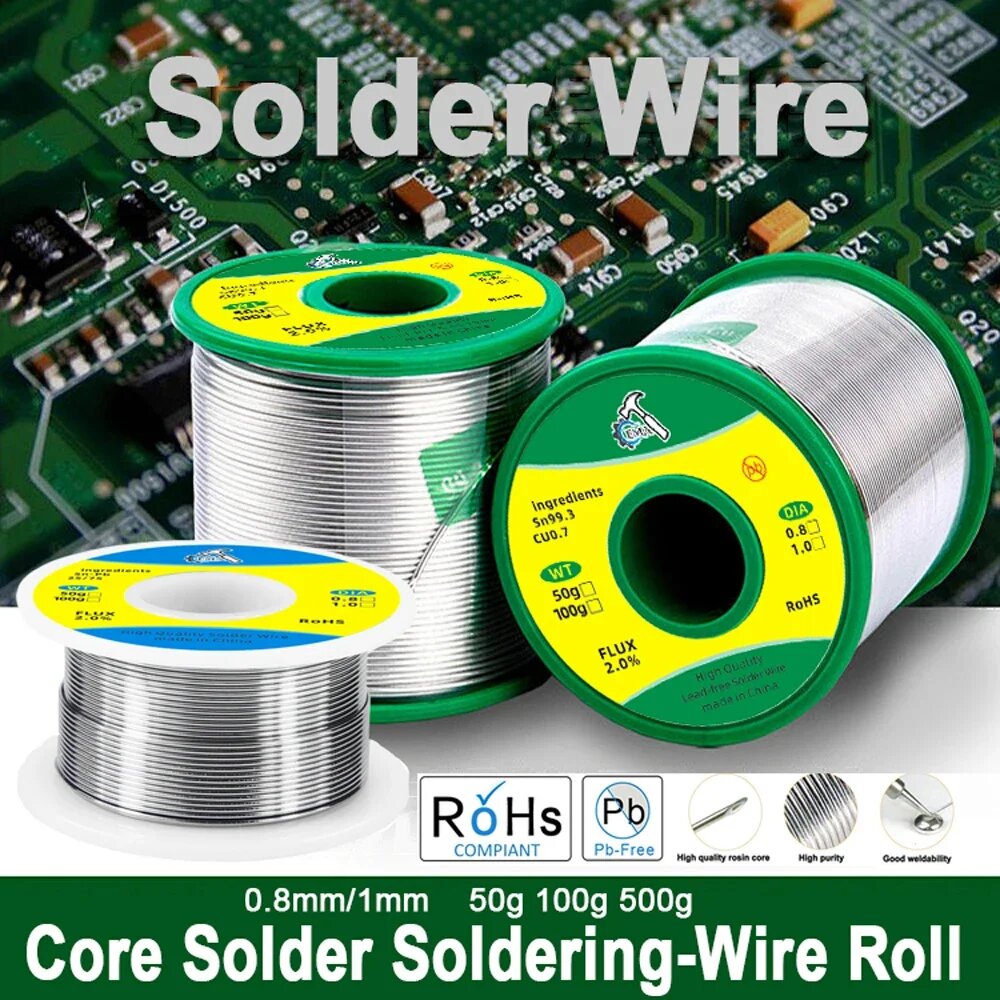 KUAIQU Проволока для пайки олово CF-25 0.8/1.0 мм без свинца 50g, 0.8mm Lead