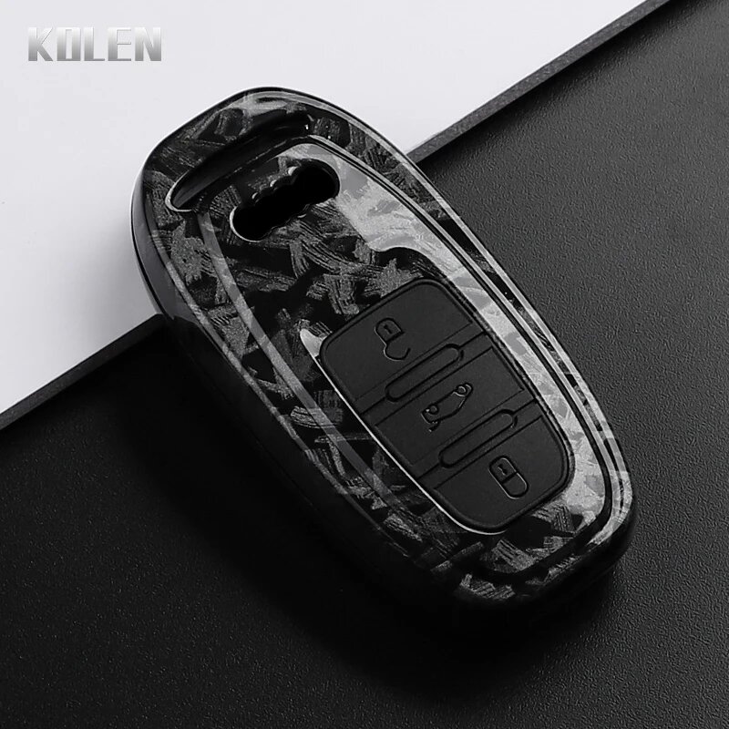 Чехол для ключа Audi F-Carbon, ABS, Q3, Q5, Q7 и др.