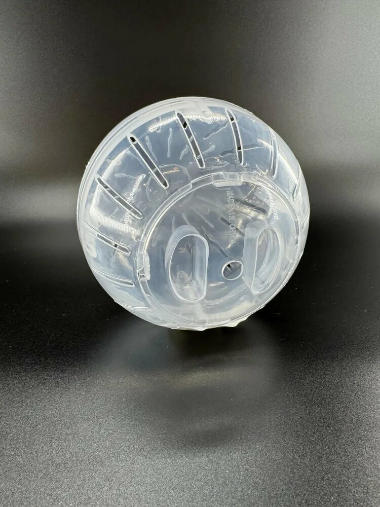 Шар прогулочный (беговой) для хомяков, крыс, свинок, грызунов, диаметр 12 см, разборный, прозрачный, белый