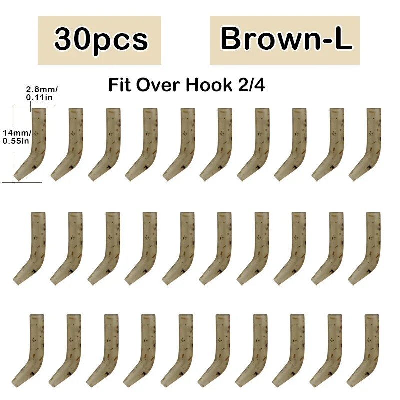 Крючки для карпа Kickers D Rig Kicker 30шт Коричневый, Brown - L