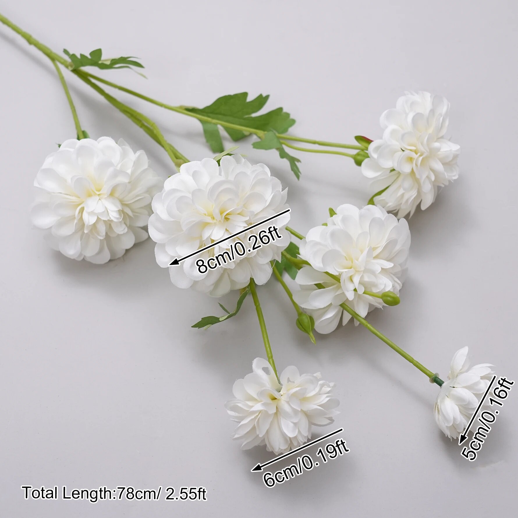 A712001 Искусственный шелк Жоржина Хризантема Цветочная ветка Домашняя гостиная Украшение стола Свадебная цветочная композиция Материал