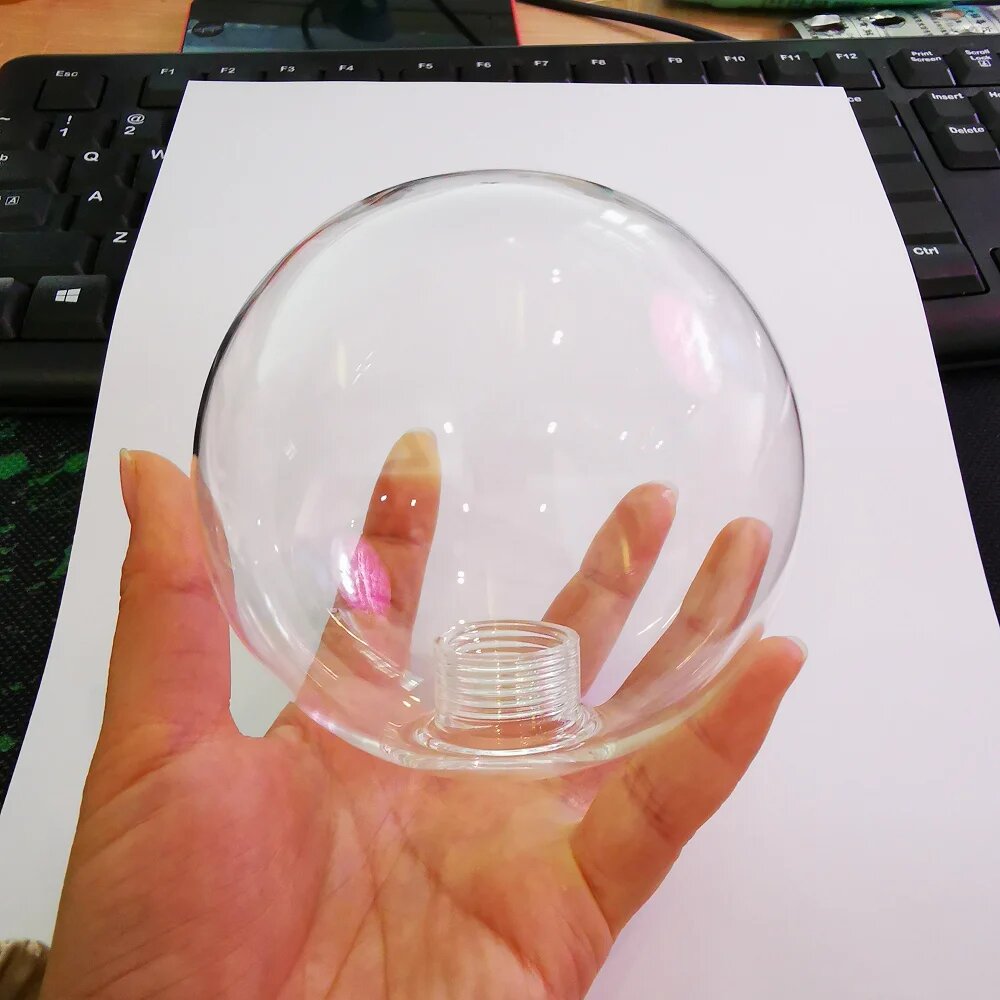 Стеклянный шар SANDYHA для подвесной лампы, прозрачный шар с дымчатым шариком для подвешивания светильник светлый Янтарный стеклянный шар для люстр, 200mm, Clear Gass Ball