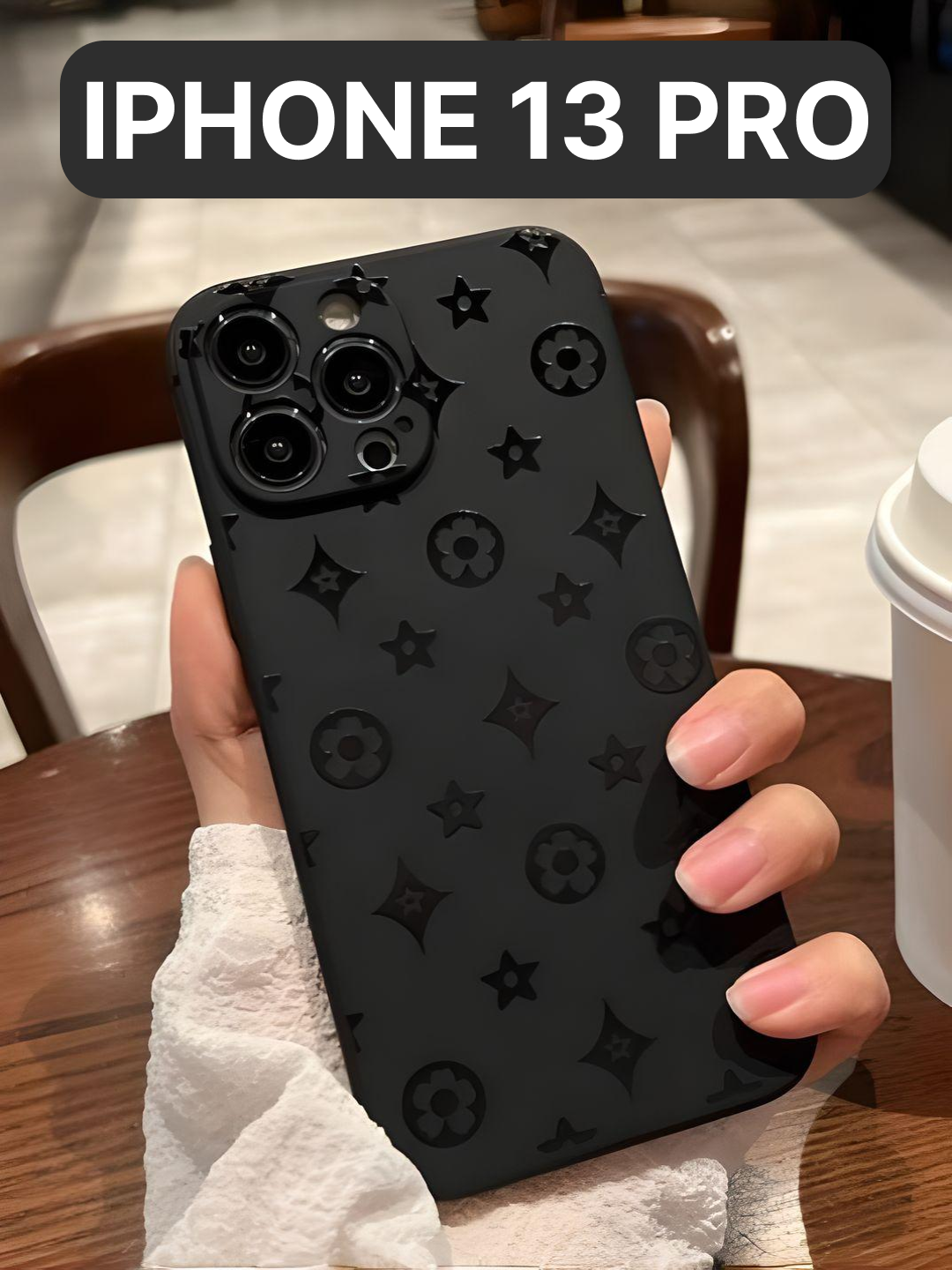 Защитный чехол на айфон 13 про / iphone 13 Pro силиконовый противоударный с защитой камеры, черный