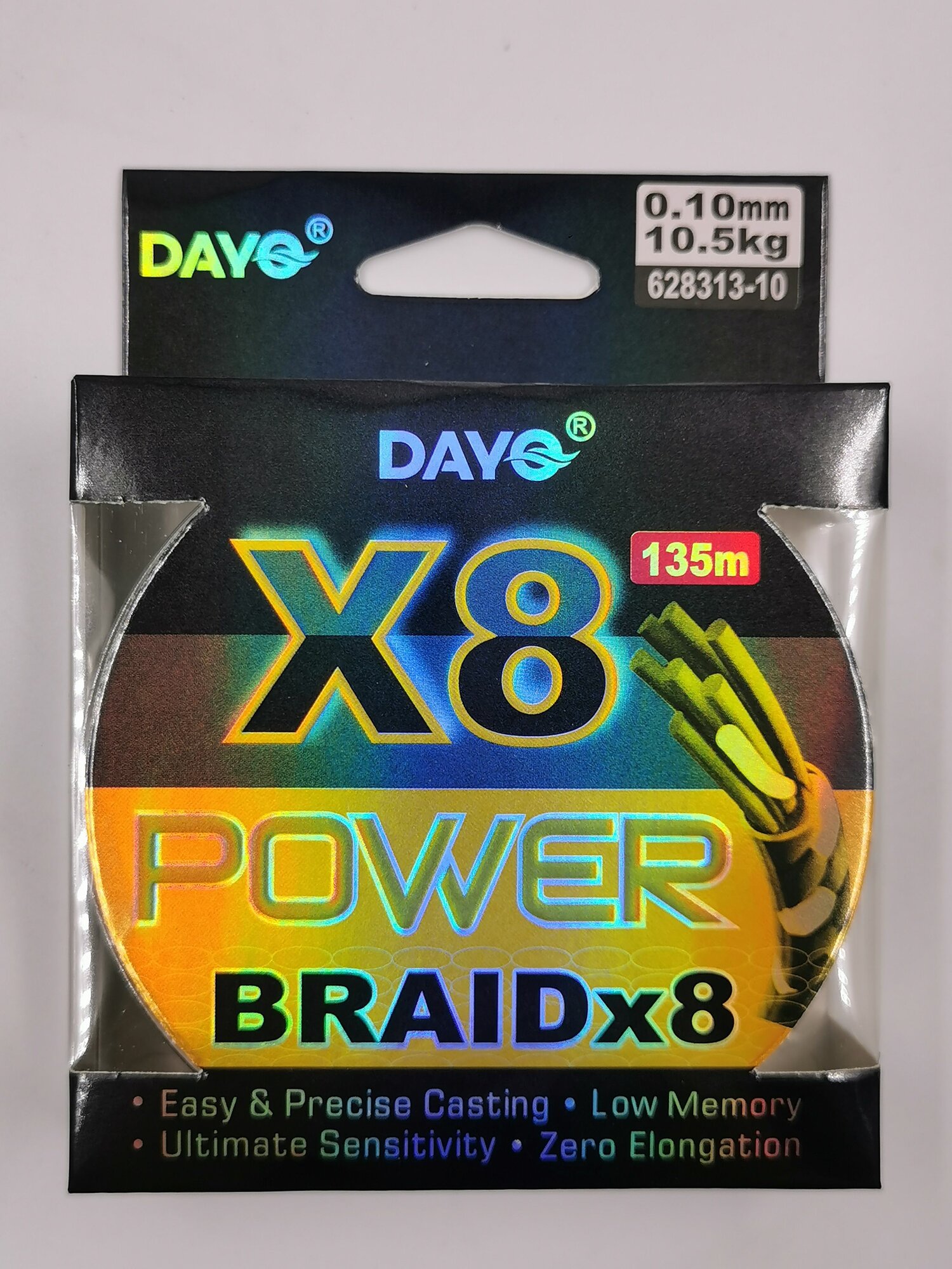 Шнур плетёный Dayo Power, 8 Braid 0.1 мм.135 м