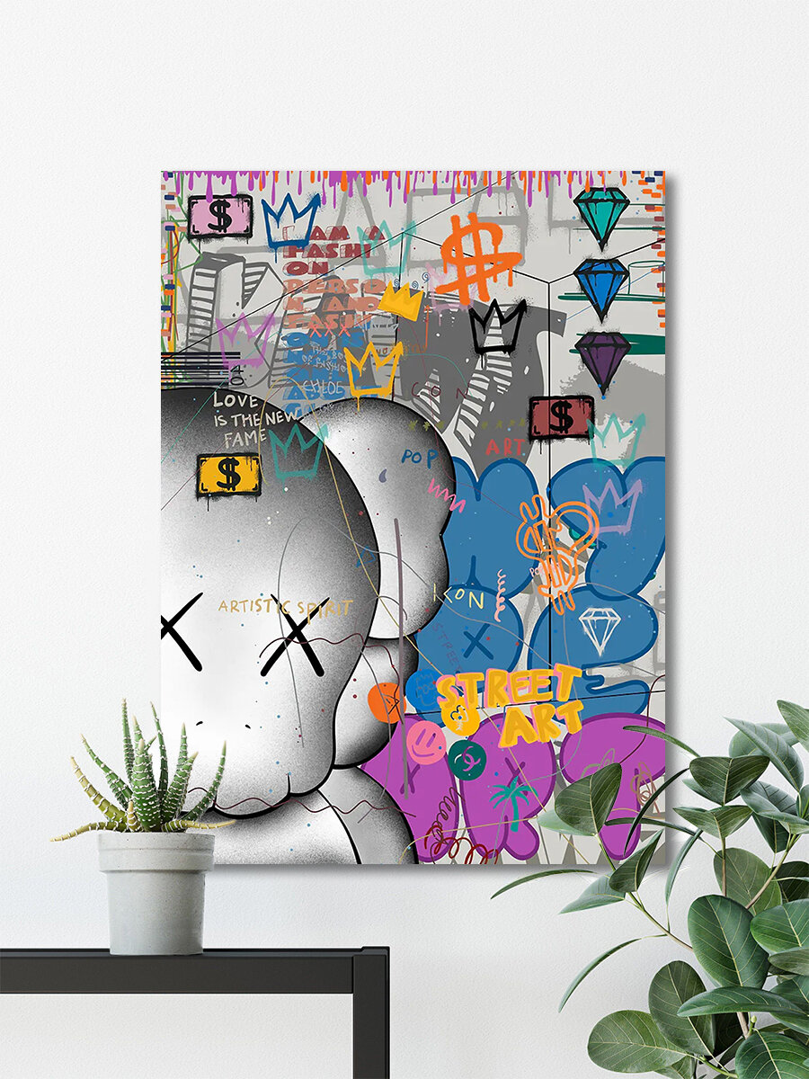 POP ART / KAWS, картина в интерьер, картина 30х40 см.