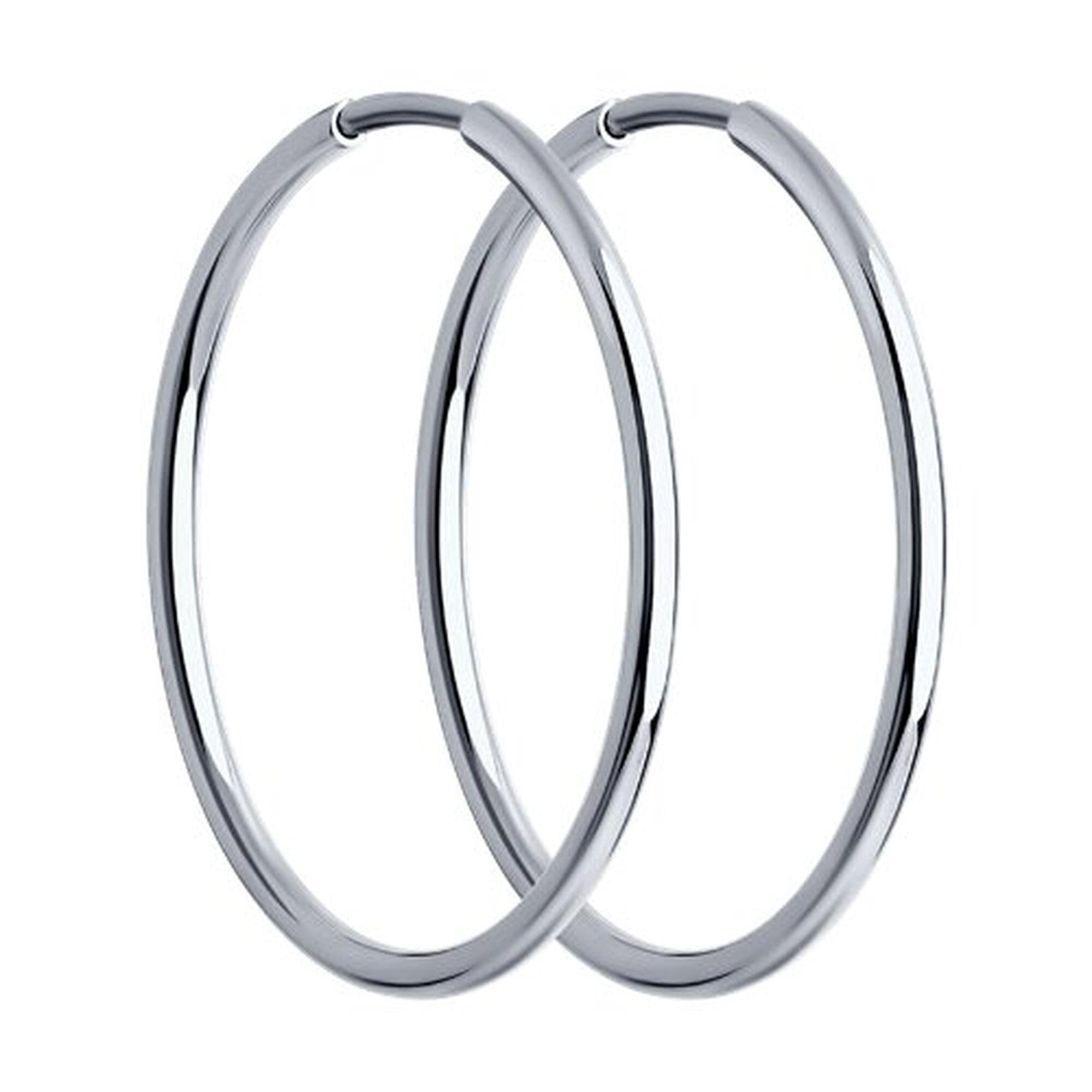 Серьги конго, белое золото, 585 проба