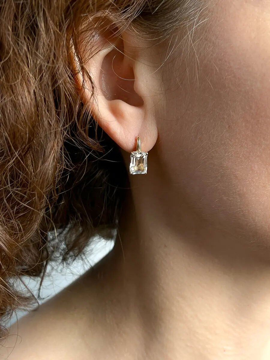 Серьги, горный хрусталь