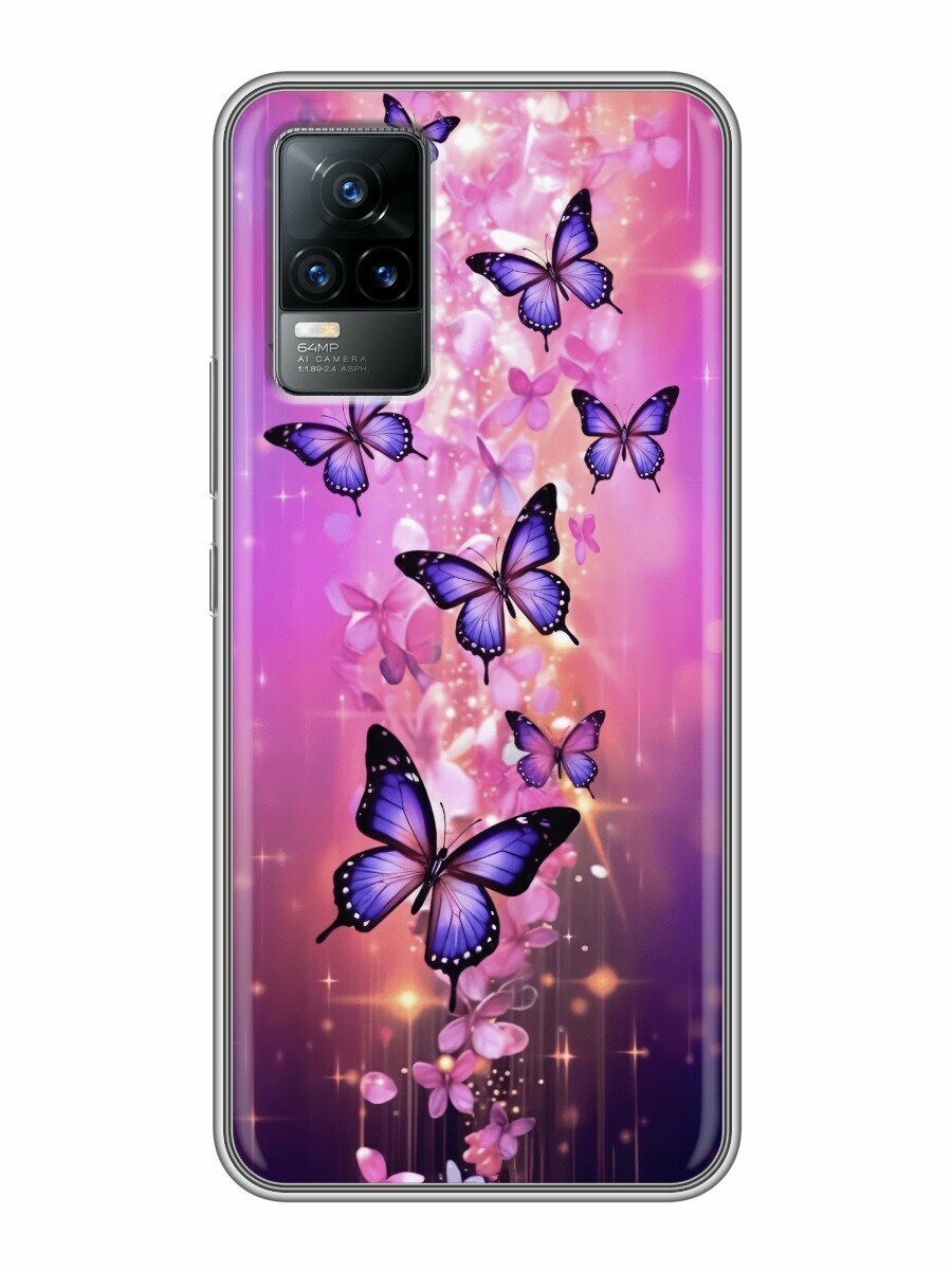 Чехол для Vivo V21e Красивые бабочки (Виво В21е)
