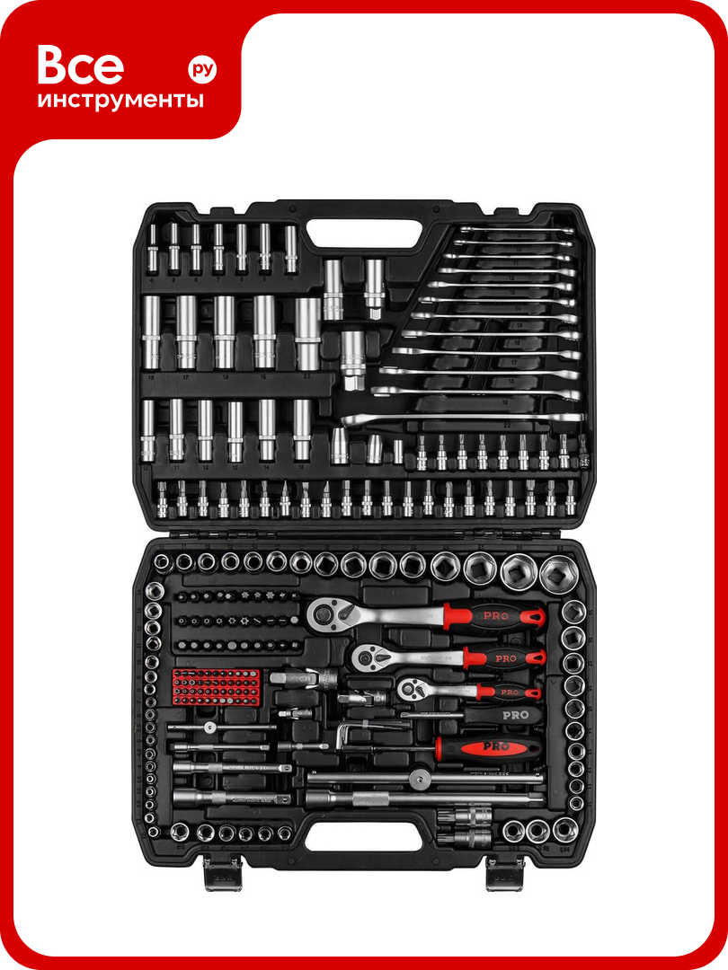 Набор головок и ключей STARTUL Stuttgart 216 предметов 1/4 ,3/8 ,1/2 PRO-216S, для ремонта и обслуживания автомобиля