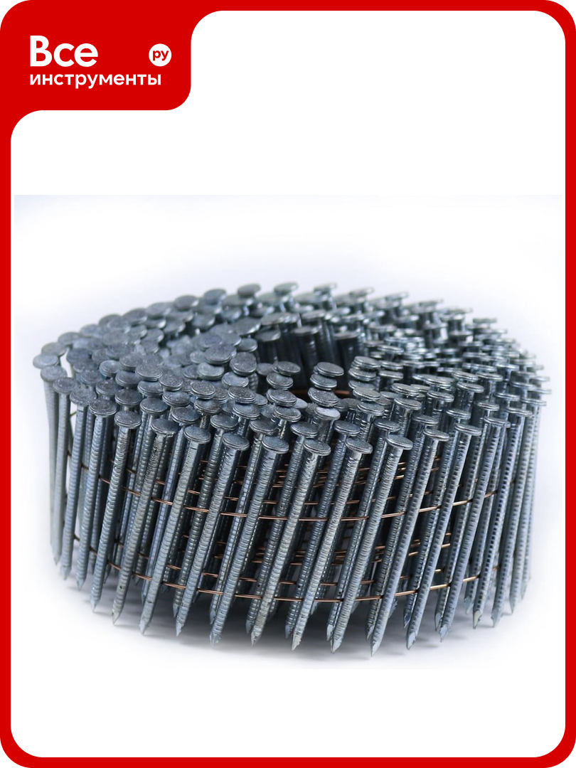 Барабанный гвоздь спгф 50х2.3 ершеный, цинк, 3600 шт ГБ_0502.3_Ер_Цн_СПГФ, деревянный, 0.5 мм, 0.02 мм