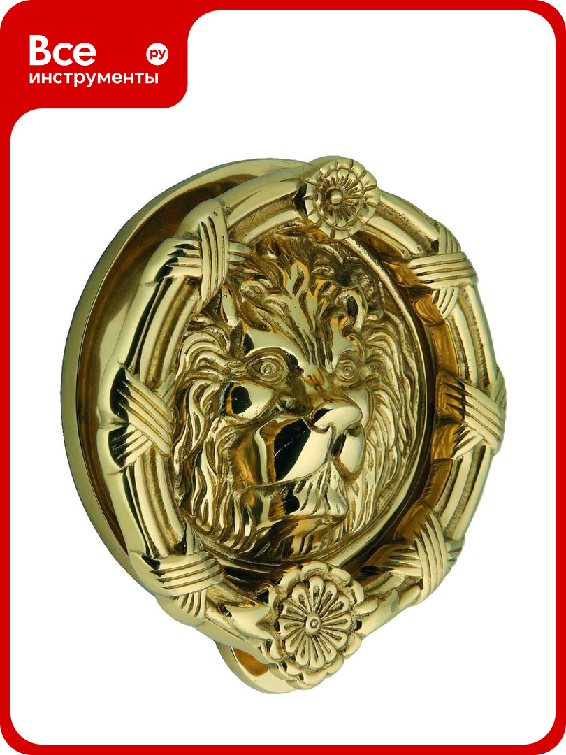 Дверная ручка-кольцо Левша коллекция L.Baskerville LB-525 Lion Round 1, золото У2-0069. З