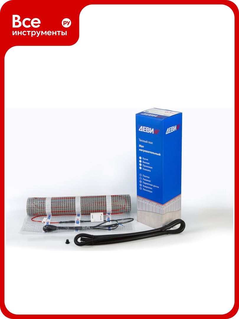 Нагревательный мат деви Comfort Mat-150T 75 Вт, 230 В, 0,5 м2 83030560R, 3.5 мм, медный