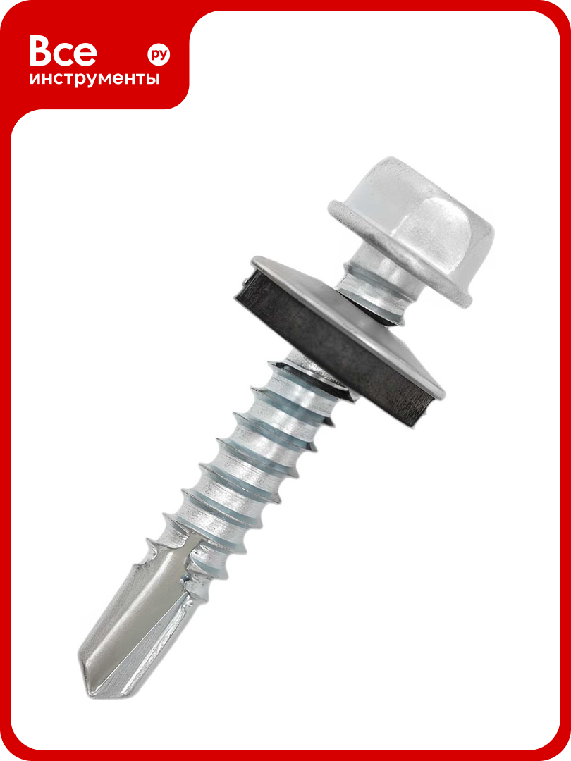 Кровельный саморез Gigant цинк 5,5x32 сверло 250 шт 123806, из углеродистой, предварительного сверления