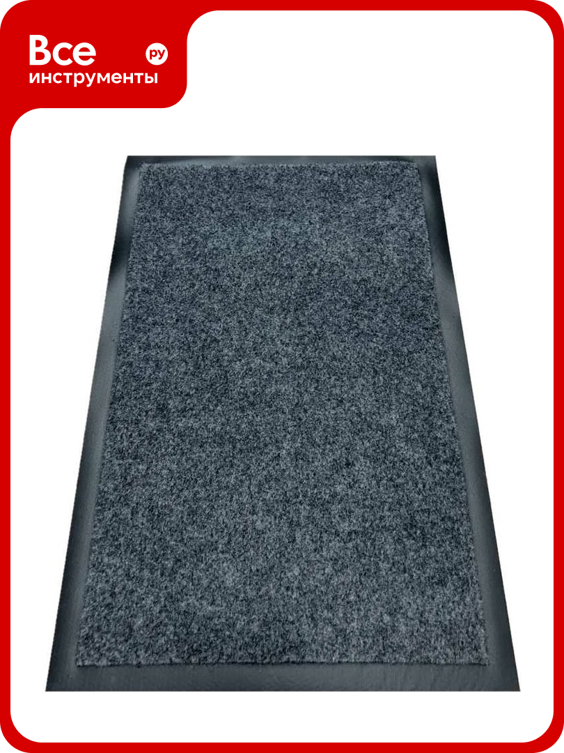 Влаговпитывающий коврик Бацькина баня Tuff см, серый, из полиэстера и резины, прямоугольный, с антискользящим покрытием
