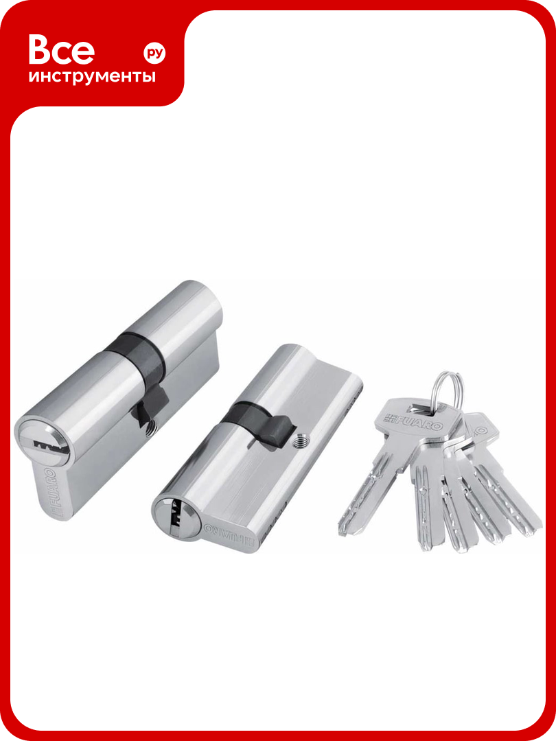 Цилиндровый механизм Fuaro 200 ZA 90 мм /35+10+45/ CP хром, 5 кл. 42719, 90 мм