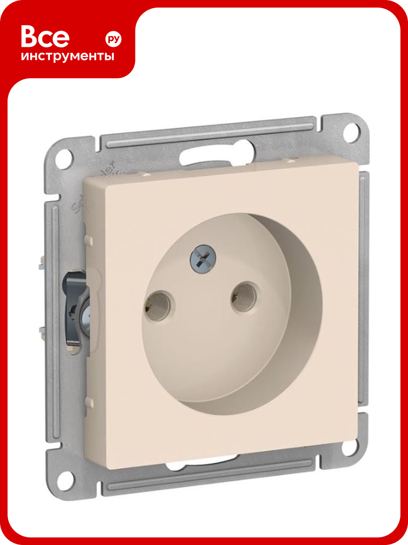 Розетка Systeme Electric AtlasDesign Бежевый без заземления, 16А ATN000241, 250 В, пластик