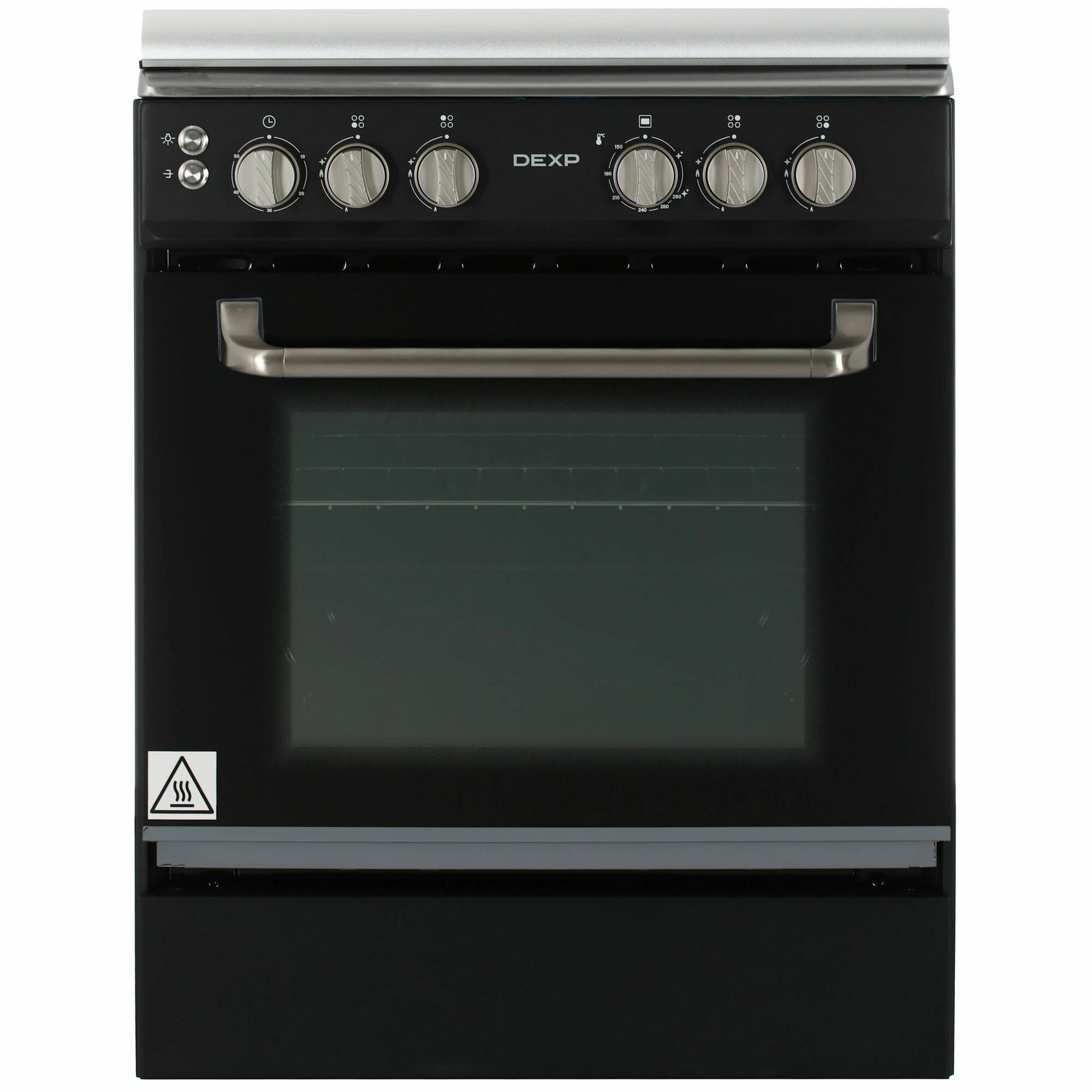 Газовая плита DEXP G26-2, нержавеющая сталь, 4 конфорки, 80 литров, синяя