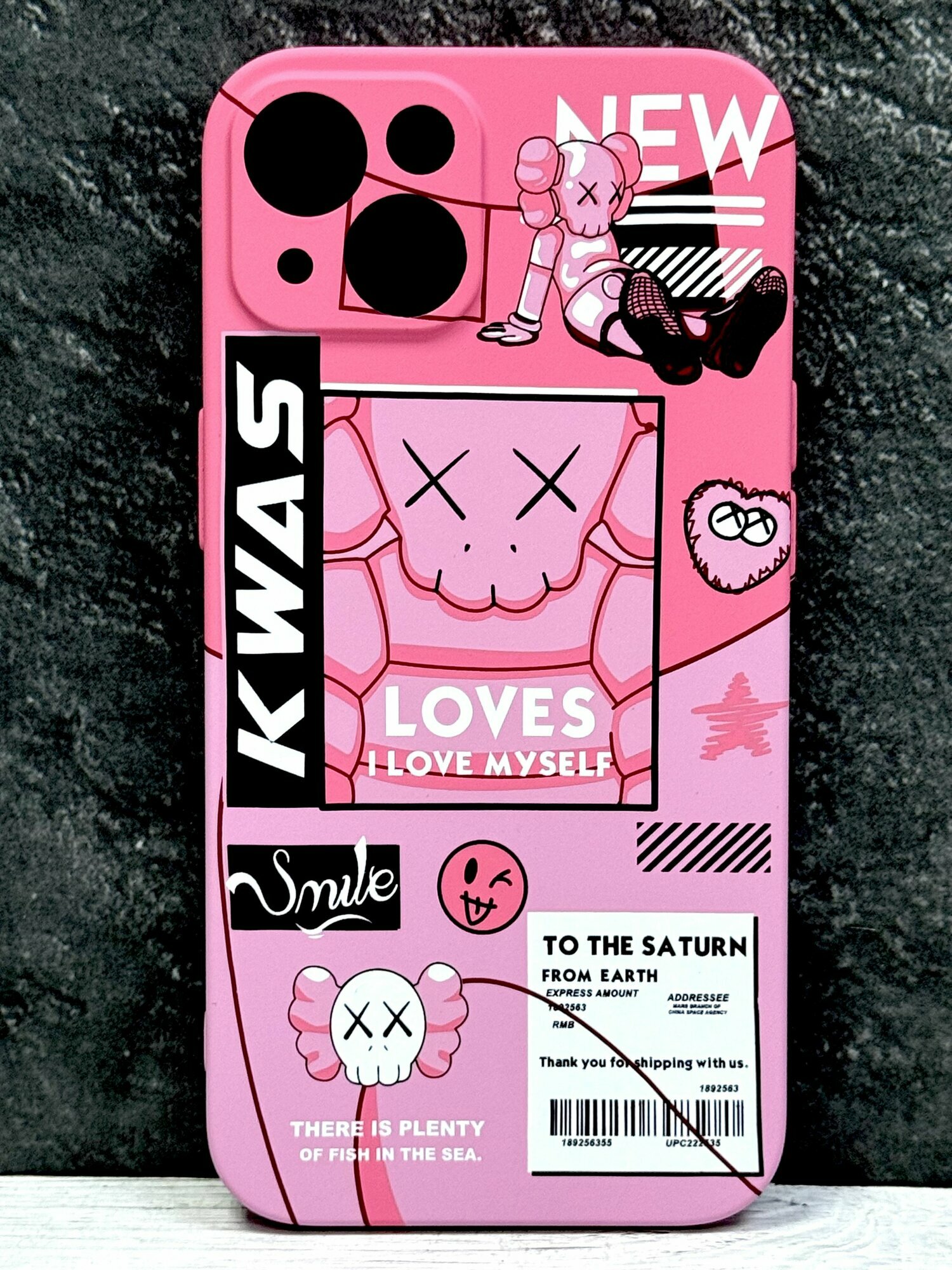 Светящийся чехол-накладка для Iphone 13 pro / Айфон 13 pro LUXO/KAWS/ с флуоресцентным рисунком