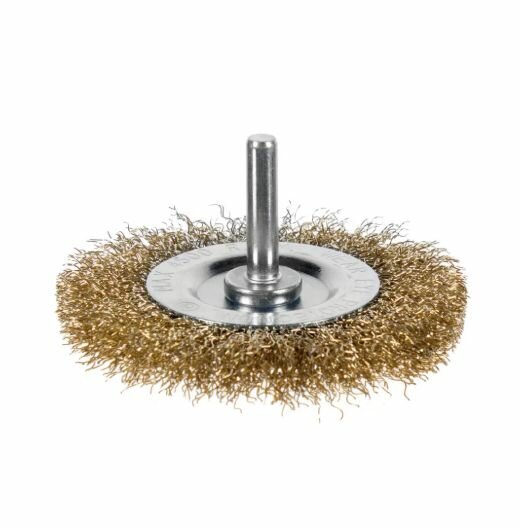 Щетка для дрели дисковая Dexter 75 мм латунированная сталь
