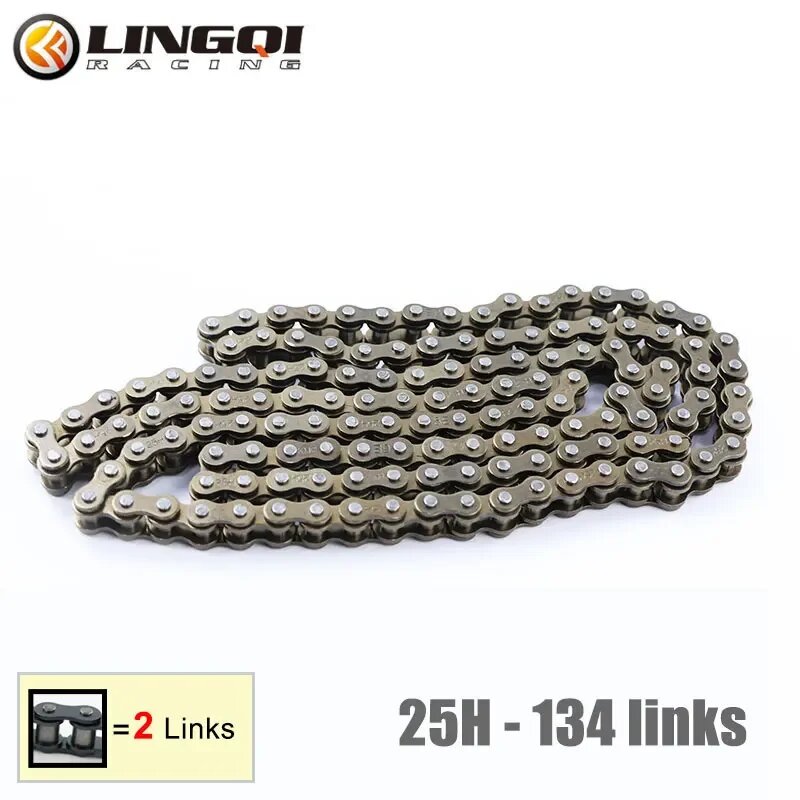 LINGQI 25H цепи для скутера, строительная цепь 94 96 98 120 124 138 168L для питбайка, мини-мотоцикла, электроника