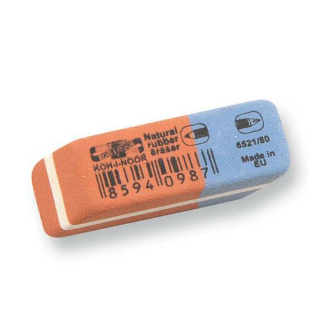 Ластик 1 шт KOH-I-NOOR BLUE STAR, для карандашей и ручек, натуральный каучук, 41мм x 14мм x 8мм