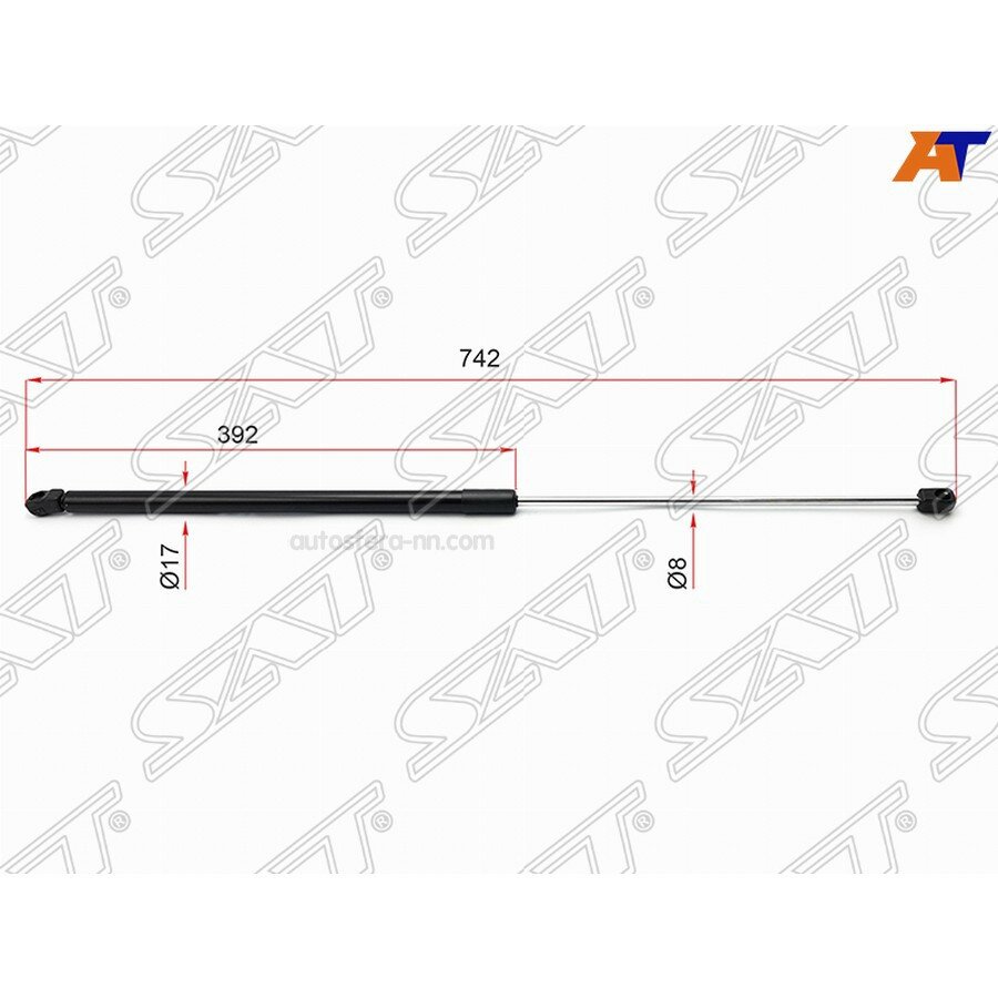 SAT ST3B0823359C Амортизатор капота Audi A6 97-05 / Volkswagen Passat 96-05 (Справа=Слева)