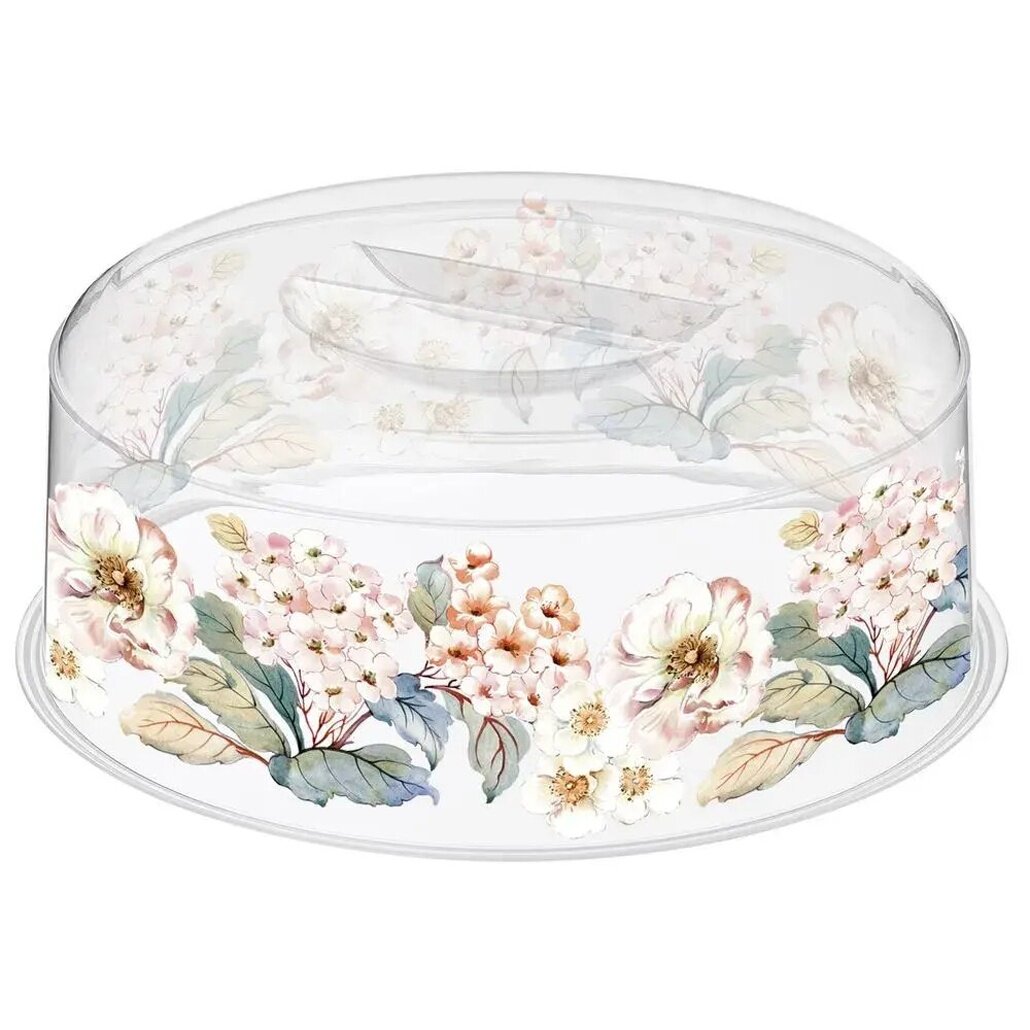 Крышка для СВЧ «Bergamo D250» с цветочным декором, пластик, цвет в ассортименте