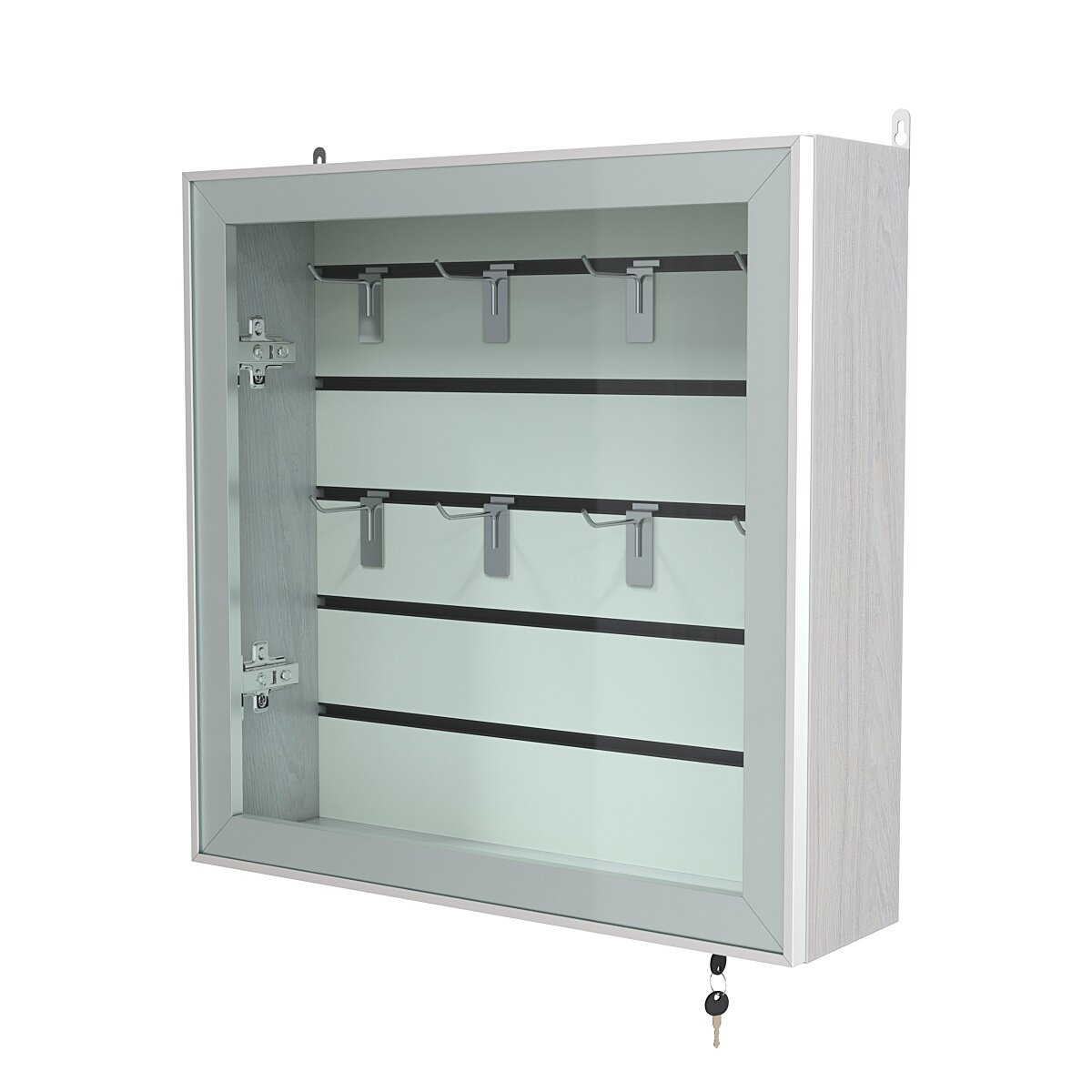 Витрина настенная №1-1Б с эконом панелью серии Collecto, Ясень Анкор светлый. Без полок.