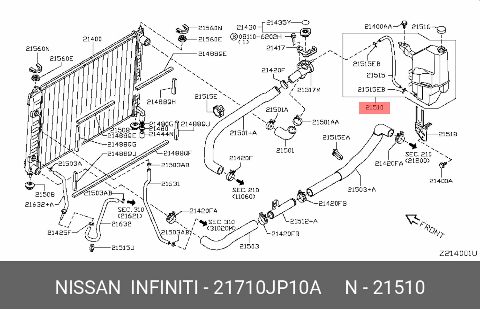 Бачок Расширительный Системы Охлаждения(Nissan 21710Jp10A)