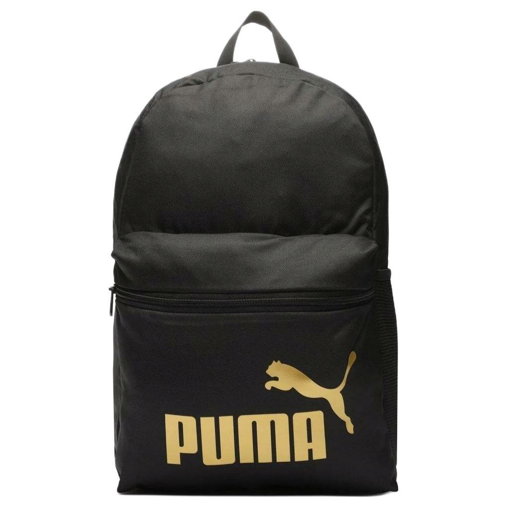 Рюкзак унисекс PUMA тканевый черный с золотым логотипом