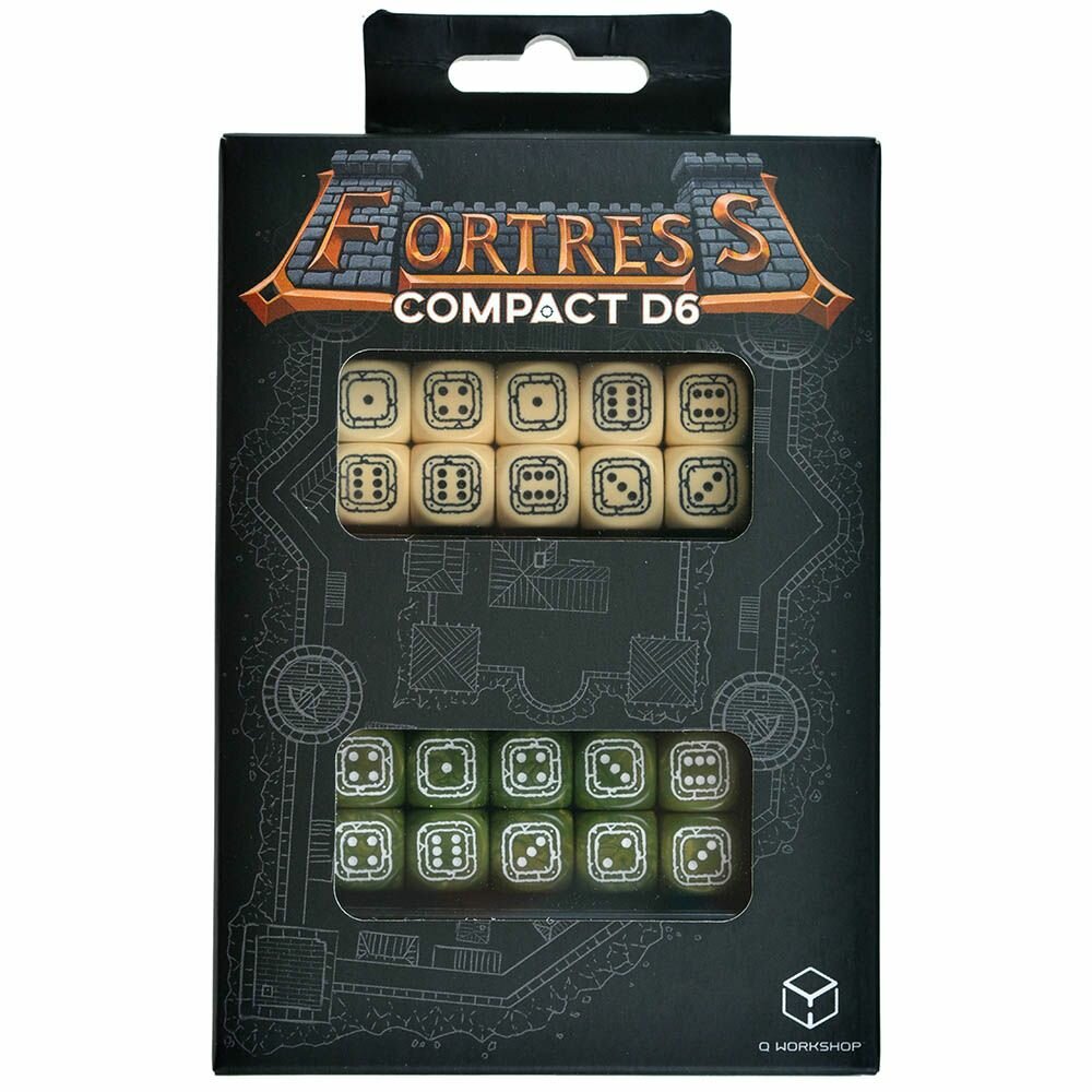 Аксессуар Q-Workshop Набор кубиков Fortress Compact D6: Beige & Olive