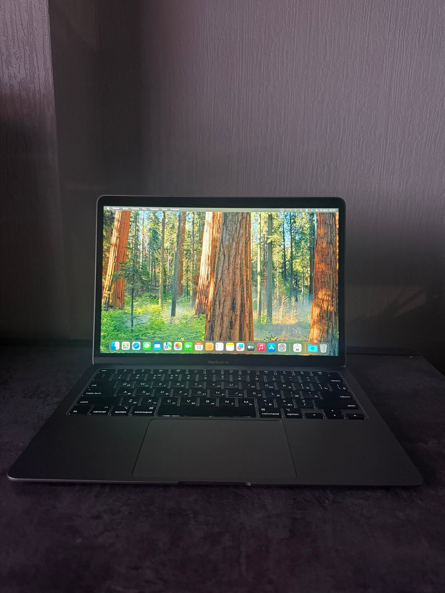 Ноутбук MacBook Air 13 2020 г. 2560x1600, Intel Core i5 1,1 ГГц, 16/256 ГБ, Intel Iris Plus Graphics, MacOS, Серебристый, русская клавиатура