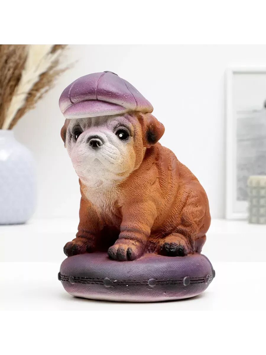 Копилка для денег Собака в кепке 19 см