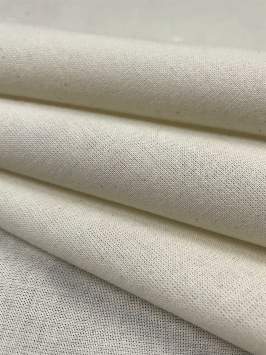 Ткань Бязь суровая (макетная, неотбеленная), 100% хлопок, пл. 120 г/м2, ш-165 см, отрез 1 метр