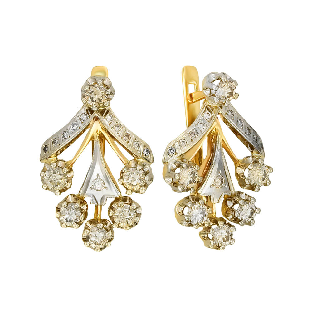 серьги из золота, с бриллиантами