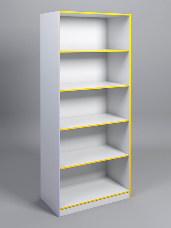 Стеллаж для ПВЗ, Белый с жёлтой кромкой 2100х900х500. Производитель товара - компания Westcom.