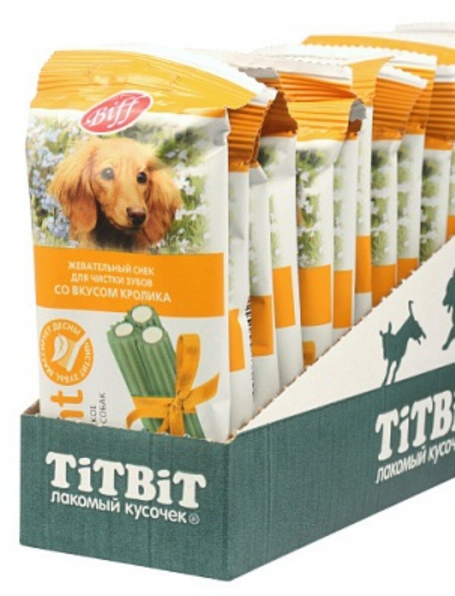 TitBit Лакомство для средних собак Жевательный снек Dent со вкусом Кролика 3шт(10шт)