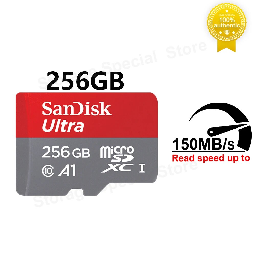 SanDisk Ultra microSDXC карта памяти 1.5 ТБ 1 ТБ 512 ГБ 256 ГБ до 150 МБ/с A1- 256GB