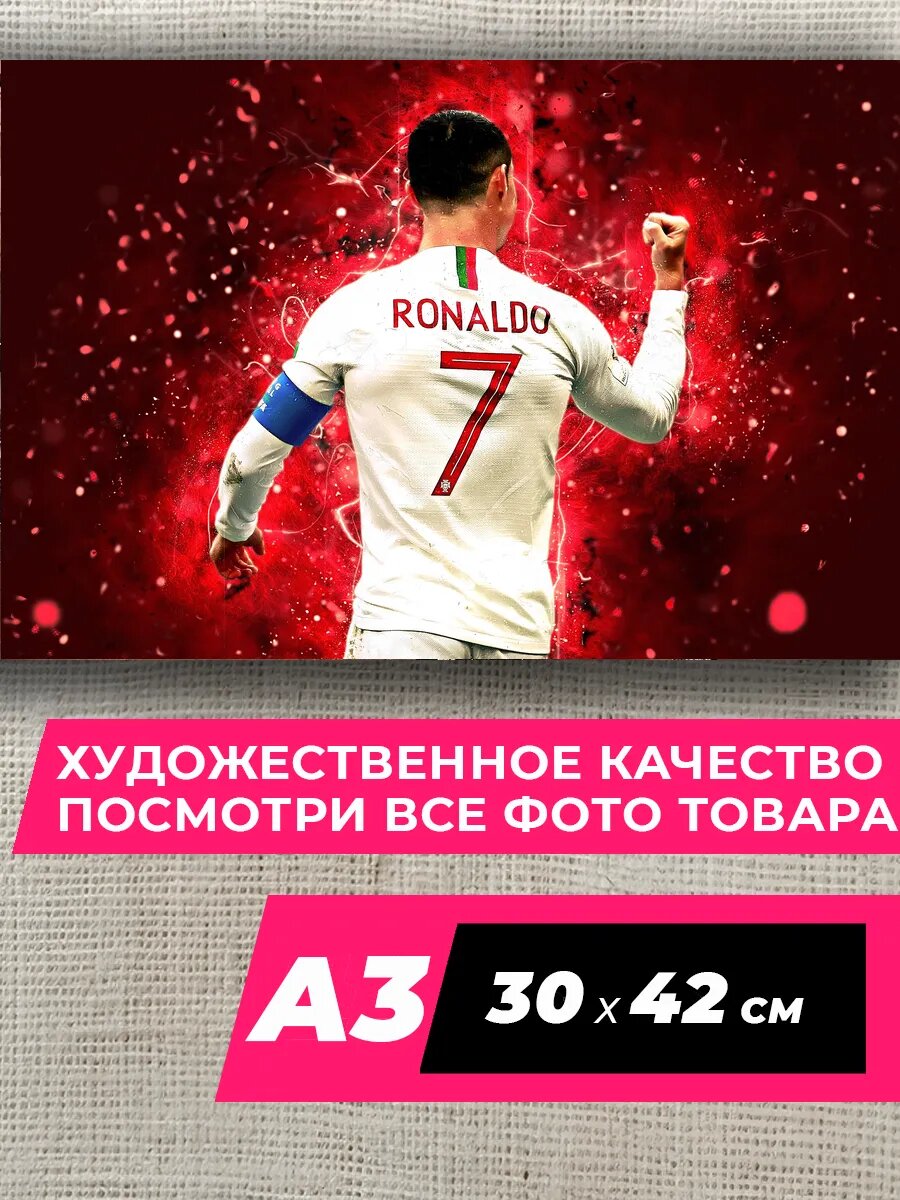 Постер Криштиану Роналду на стену 33 Ronaldo A3, матовая фотобумага премиум качества