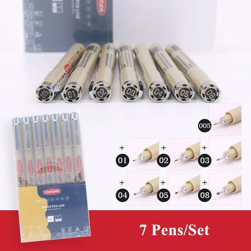 Набор черных филинеров Sakura Pigma Micron QL068