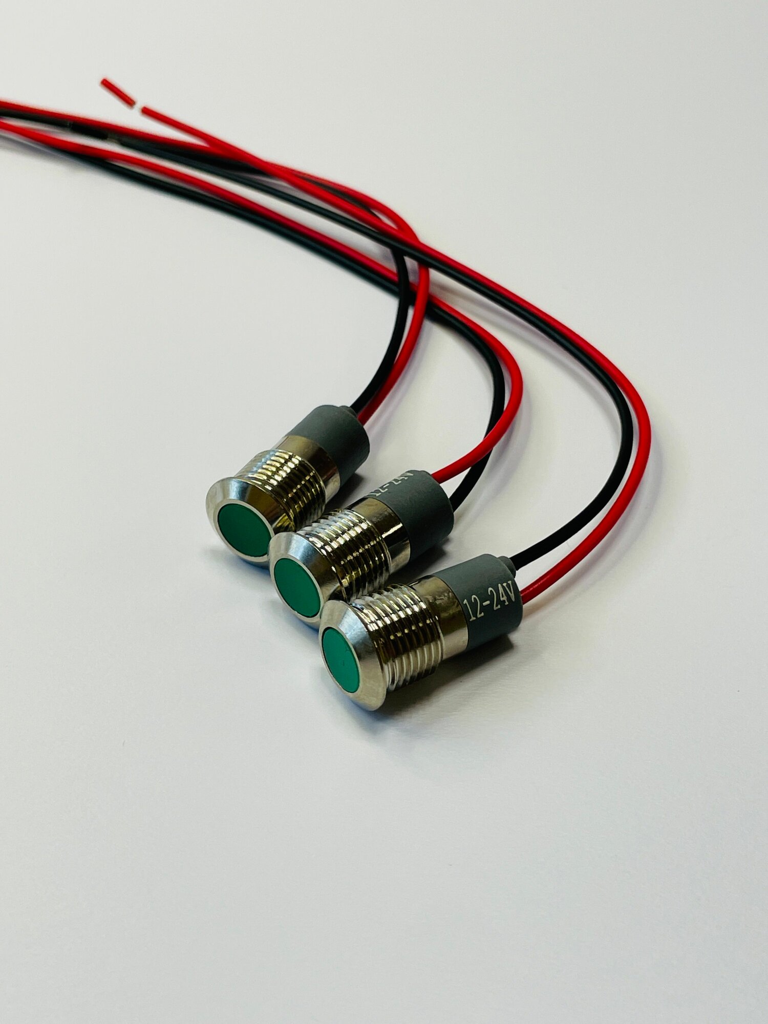 3 шт. Индикатор 12 - 24 В зеленый, светодиоды для авто 12 мм, световые индикаторы IP65