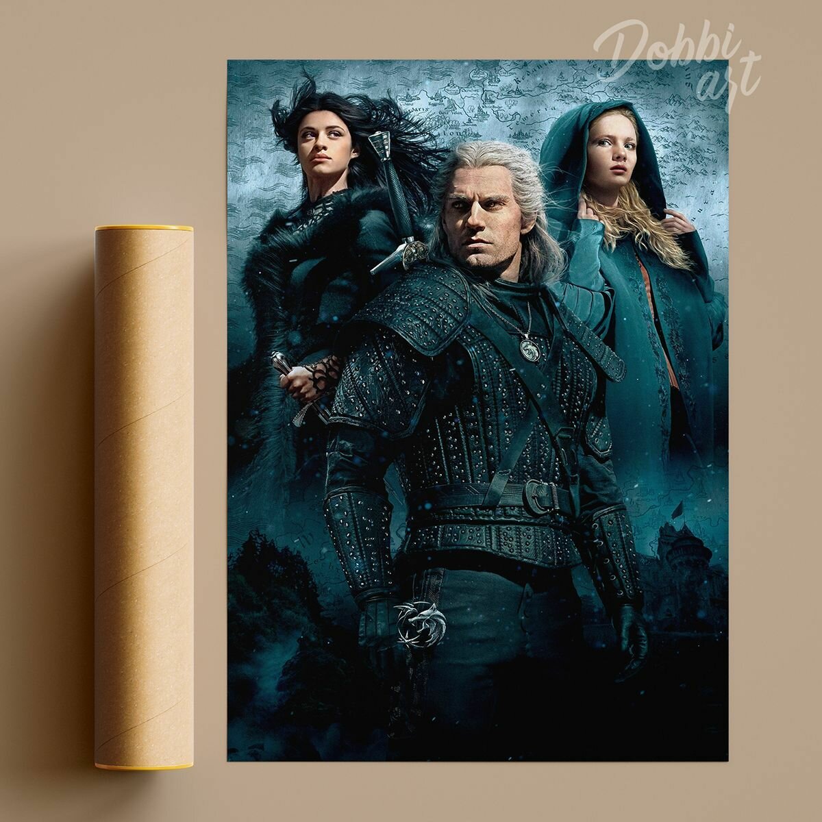 Постер Ведьмак 30х40 см без рамы/The Witcher, Геральт, Цири, Йеннифер/ Плакат для интерьера, в подарок