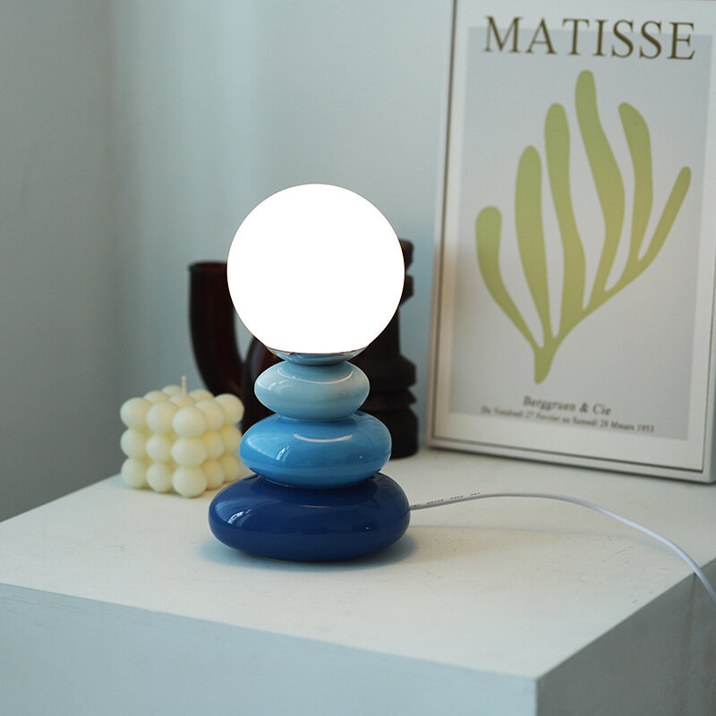 Штабелированная каменная керамическая настольная лампа