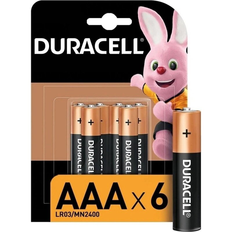 Батарейка DURACELL BASIC ААA/LR03-6BL 6шт/уп