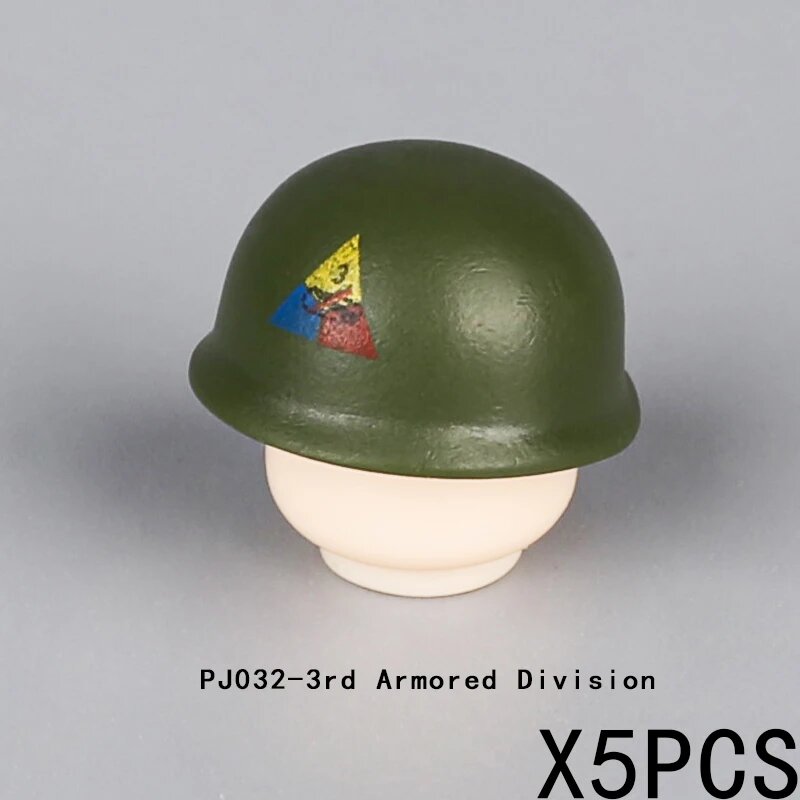 MOC WW2 Солдатские Фигурки и Шлемы из Пластика 5PCS-B28-31-3