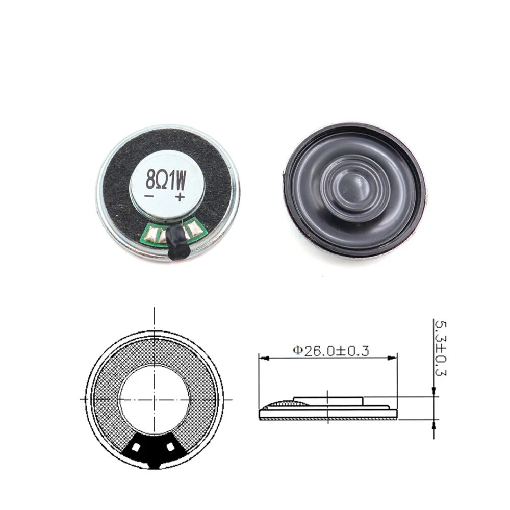 Ультратонкие круглые динамики в форме ракушки 50pcs, 26