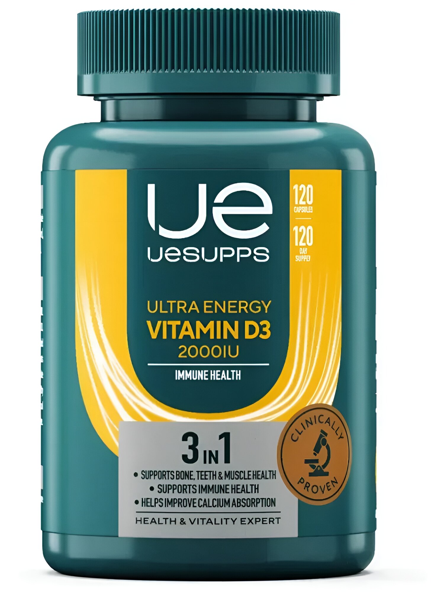 Витаминный комплекс Ultra Energy D3, для иммунитета, 2000ME, 120 шт.