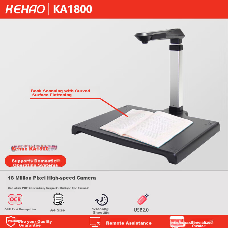 Kohao KA1800 A4/A3 Document Camera Single Camera 18MP USB with Hard Base