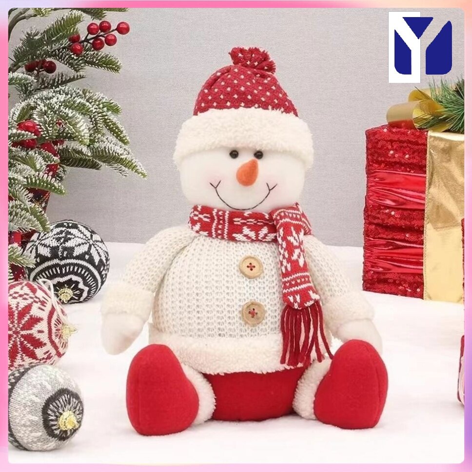 Эксклюзивный снеговик для новогодней ели 30 см в красном