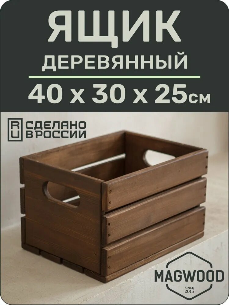 Ящик для хранения длина 40 см, ширина 30 см, высота 25 см.